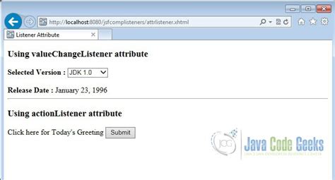 Jsf Components Listeners Example Java Code Geeks