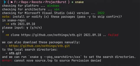 Cannot Move Sourcetmp When Installing Package From Git · Issue 2902 · Xmake Ioxmake · Github