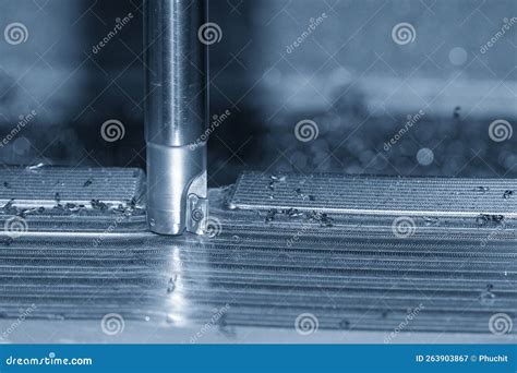 Close Up Scene The Cnc Milling Machine Rough Cutting The Injection Mold Parts By Indexable Tools