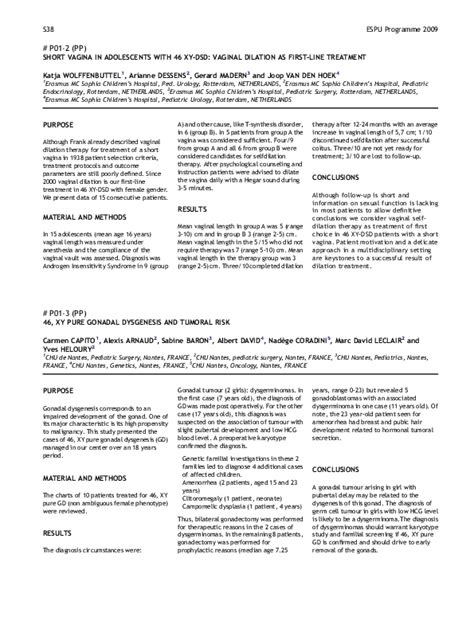 Pdf 46 Xy Pure Gonadal Dysgenesis And Tumoral Risk