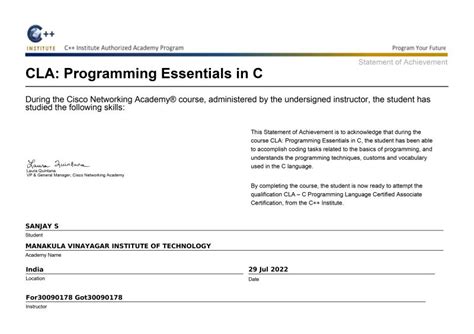 Cprogramming Certifieddeveloper Codingskills Sanjay S