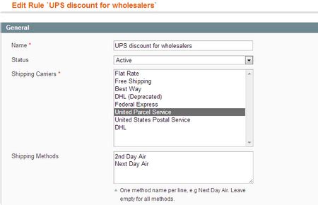 Magento Shipping Rules Set UPS USPS FedEx Delivery Options