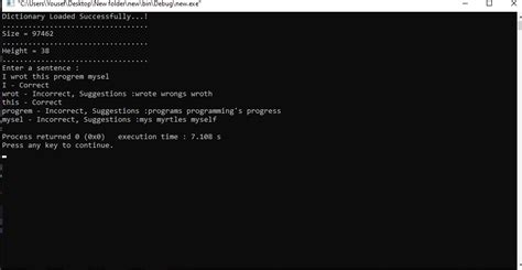 Github Yousefkotp Spelling Checker A Console Program To Check The Spelling Of Each Word In