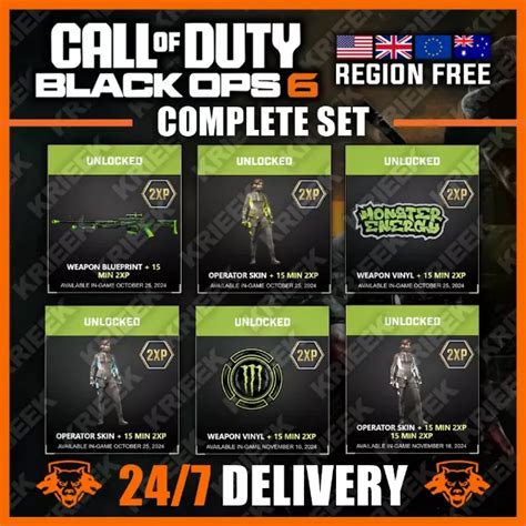 Call Of Duty Black Ops 6 Monster Energy Full Set Operator Skins B06 2xp Other Gameflip