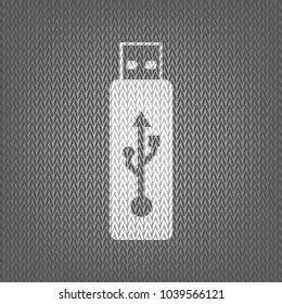 Usb Flash Drive Sign Vector White Stock Vector Royalty Free