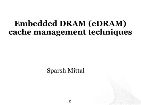 PDF EDRAM Cache Management Techniques