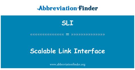 Sli Stands For Scalable Link Interface Abbreviation Finder