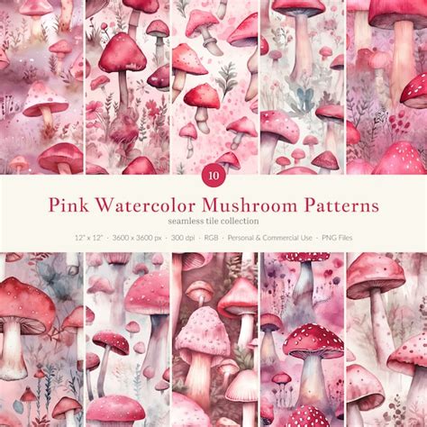 Pink Mushroom Wallpaper Etsy