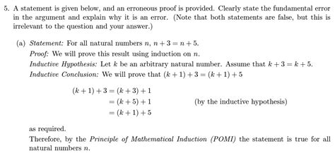 Solved A Statement Is Given Below And An Erroneous Proof Is