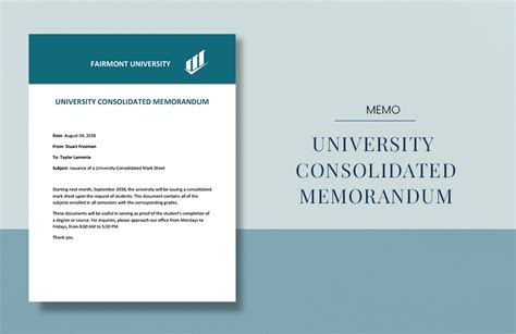 University Consolidated Memo Template In Word Pages Google Docs Download Template Net