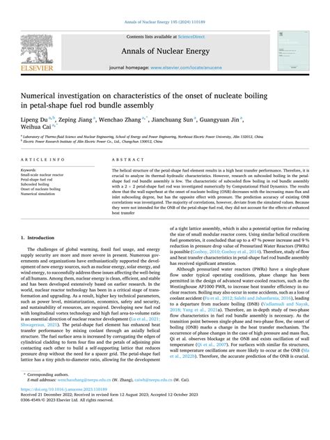 PDF Numerical Investigation On Characteristics Of The Onset Of Nucleate Boiling In Petal Shape