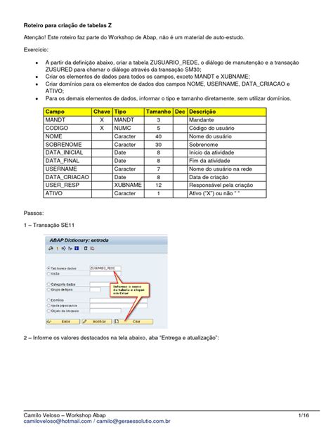 Roteiro Para Criação De Tabelas Z Pdf Informática Tabela Banco