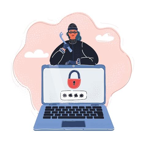 Premium Vector Vector Illustration Of Data Theft Hacker Breaks Into Computer Cyber Attacker