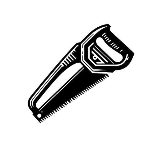 Hacksaw Tool Silhouette Vector Template Premium Ai Generated Vector