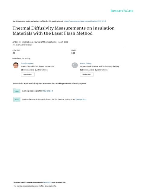 Thermal Diffusivity Measurements On Insulation Materials With The Laser