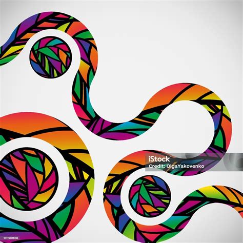 다채로운 모자이크 디자인 웨이브 라인이있는 추상적 인 배경 개념에 대한 스톡 벡터 아트 및 기타 이미지 개념 곡선 관 튜브 Istock