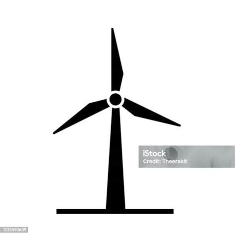 흰색 배경에 풍차 아이콘 플랫 스타일 웹 사이트 디자인 로고 응용 프로그램 Ui에 대한 터빈 아이콘 생태 기호입니다 재생 에너지 기호 풍력 에너지 개념 개념에 대한 스톡