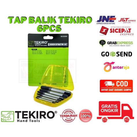Jual Tekiro Tap Balik Screw Extractor Set 6pcs Tap Balik Set Sd Ex0926 Shopee Indonesia
