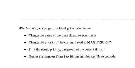 Solved HW Write A Java Program Achieving The Tasks Below Chegg Com