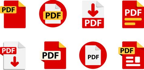 Red Icon Pdf File Format Extensions Royalty Free Vector