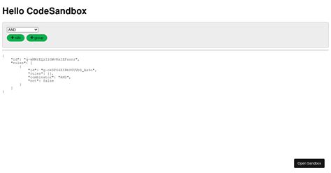 React Visual Query Builder Examples Codesandbox
