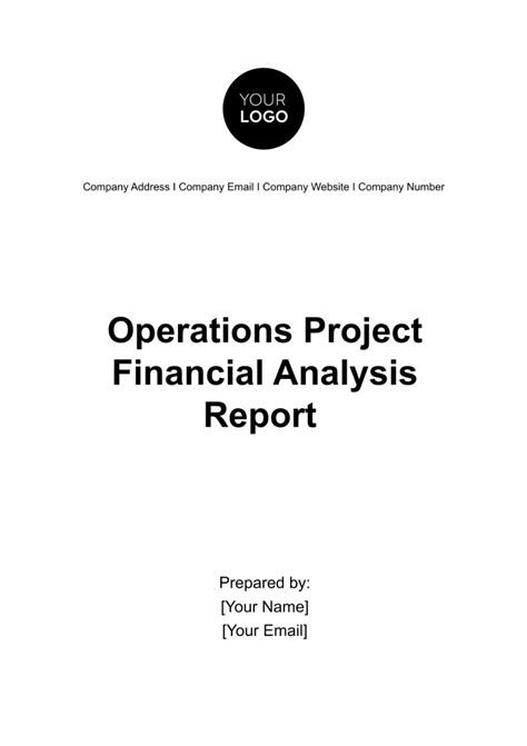 Free Operations Project Financial Analysis Report Template To Edit Online
