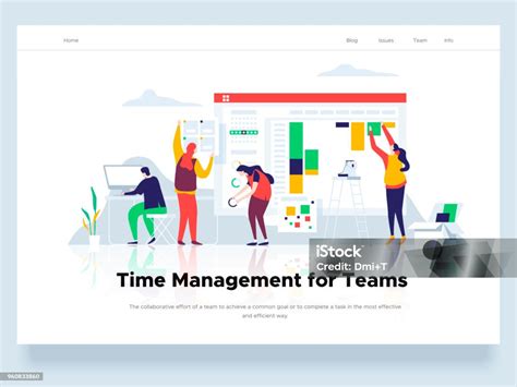 사람들이는 대시보드를 구축 하 고 그래프와 상호 작용 시간 관리 및 사무실 상황 방문 페이지 템플릿입니다 벡터 일러스트입니다