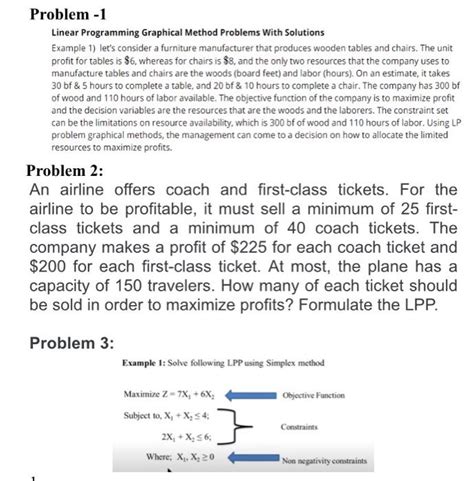 Solved Problem 1 Linear Programming Graphical Method