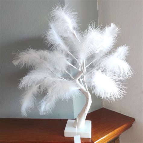 Επιτραπέζιο Διακοσμητικό Δεντράκι με Πούπουλα και Led Θερμό Φωτισμό Playspot Gadgets And More