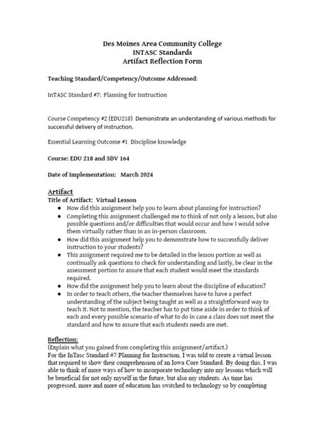 Annotated Artifact 20 237 20 20virtual 20lesson Pdf Teachers Reading Comprehension