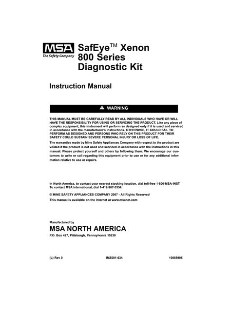 MSA SAFEYE XENON SERIES INSTRUCTION MANUAL Pdf Download ManualsLib