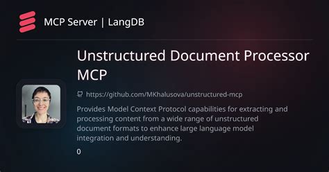 Unstructured Document Processor Mcp Langdb