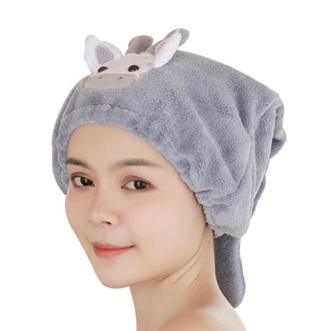 Badu Bg Микрофибърна обвивка за сушене на коса след душ Дамска кърпа за момичета Бързосъхнеща