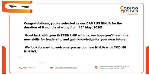 Campusambassador Internship Codingninjas Selected Marketinginternship Stuti Ghai