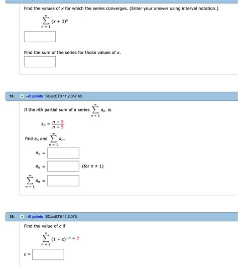 Solved Find The Values Of X For Which The Series Converges