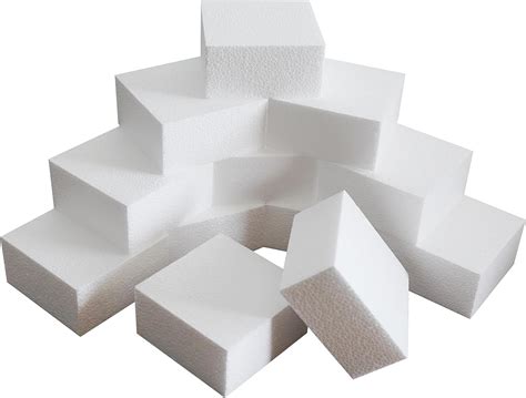 Dnb Foam Blocks 12 Pcs 4 X 4 X 2 Inch Rectangle Eps Polystyrene White Foam Bricks