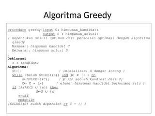 Algoritma Greedy Ppt Algoritma Kelas 11 Tik PPT