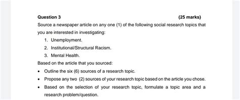Solved Question 3 25 Marks Source A Newspaper Article On