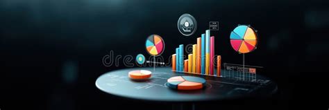 Colorful Pie Charts Bar Graphs Display Customer Data Analysis 3d