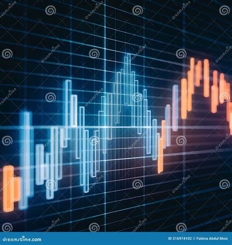 Dynamic Bar Chart With Blue And Orange Bars Highlighting Variations On Grid Stock Illustration