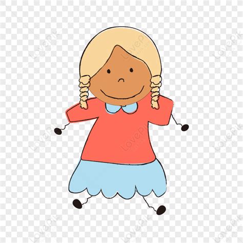 만화 귀여운 머리 소녀 요소 아름다운 푸른 배너 Png 일러스트 무료 다운로드 Lovepik