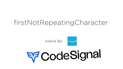 Amazon Coding Interview Question First Non Repeat Character Java Youtube