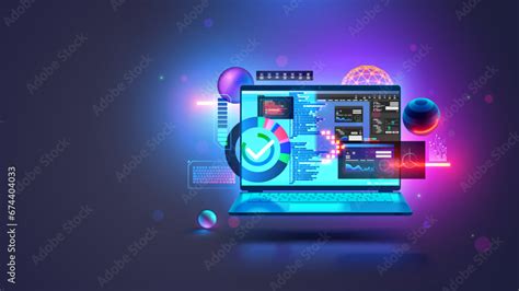 software development technology web design programming coding concept
