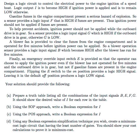 Solved Design A Logic Circuit To Control The Electrical Chegg Com