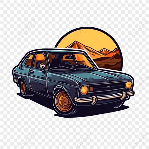 복고풍 스타일의 배경 클립 아트가 있는 자동차 벡터상표 Png 일러스트 무료 다운로드 Lovepik