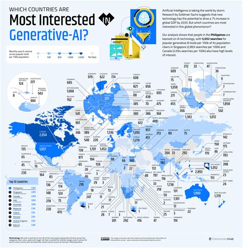 the countries most interested in generative ai maps on the web