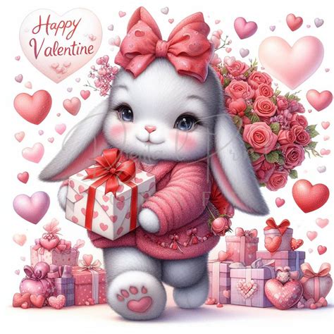 Valentine Rabbit T 15  Valentines Day Clipart Valentine Couple