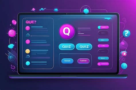 Premium Photo Quiz Questions And Test Menu Choice Vector Interface Of