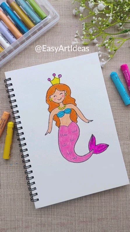 Little Mermaid Drawing Tutorial Mermaid Drawing Step By Step Tutorial