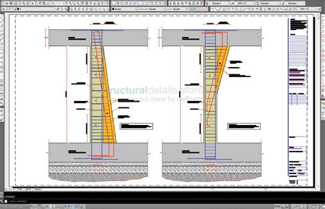 Reinforced Concrete Tapered Alternating Width Variable Size Column Details